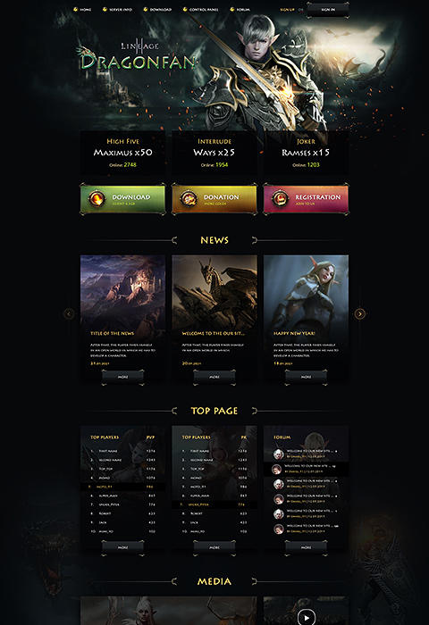Lineage 2 Game Website Templates and best StressWeb themes | Templstock.com