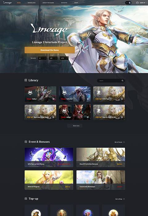 Lineage 2 Game Website Templates and best StressWeb themes | Templstock.com