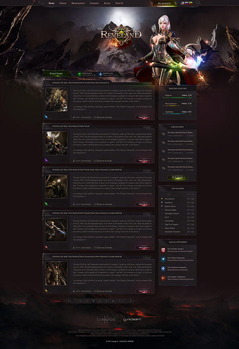 Lineage 2 Game Website Templates and best StressWeb themes | Templstock.com