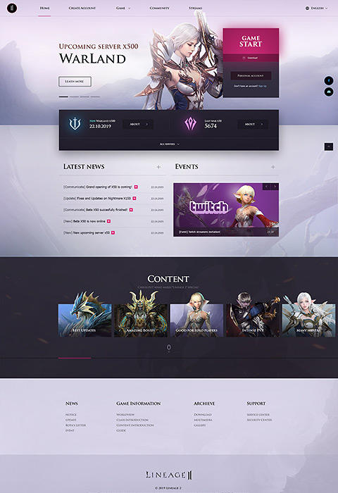 Lineage 2 Game Website Templates and best StressWeb themes | Templstock.com